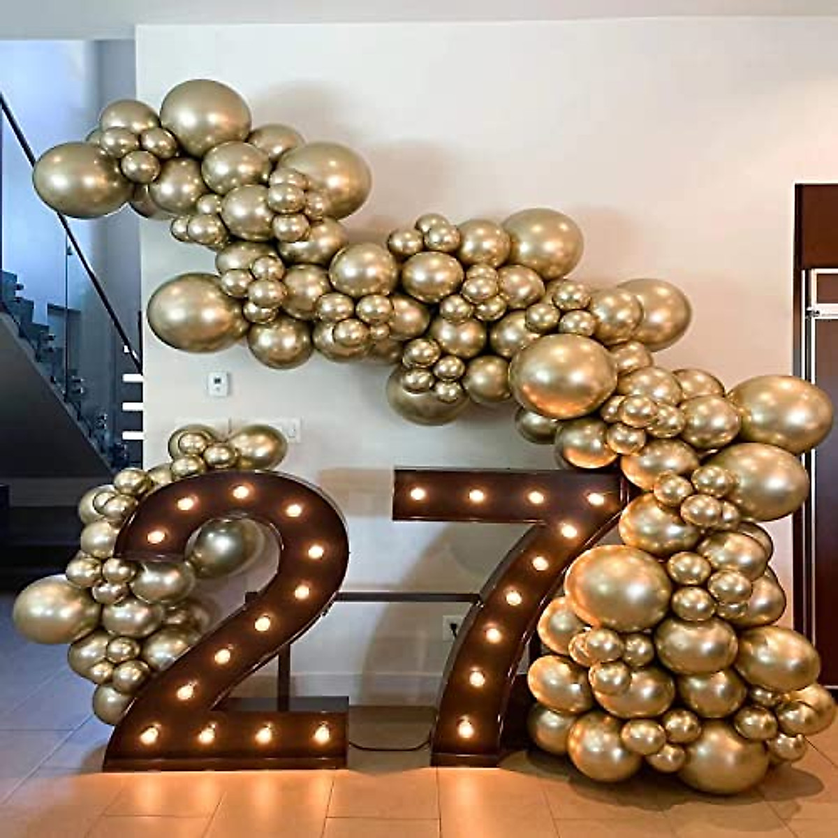 Gold Metallic Chrome Latex Balloons - 62Pack 5 inch Round Helium Balloons for Birthday Wedding Graduation Baby Shower Party Decorations