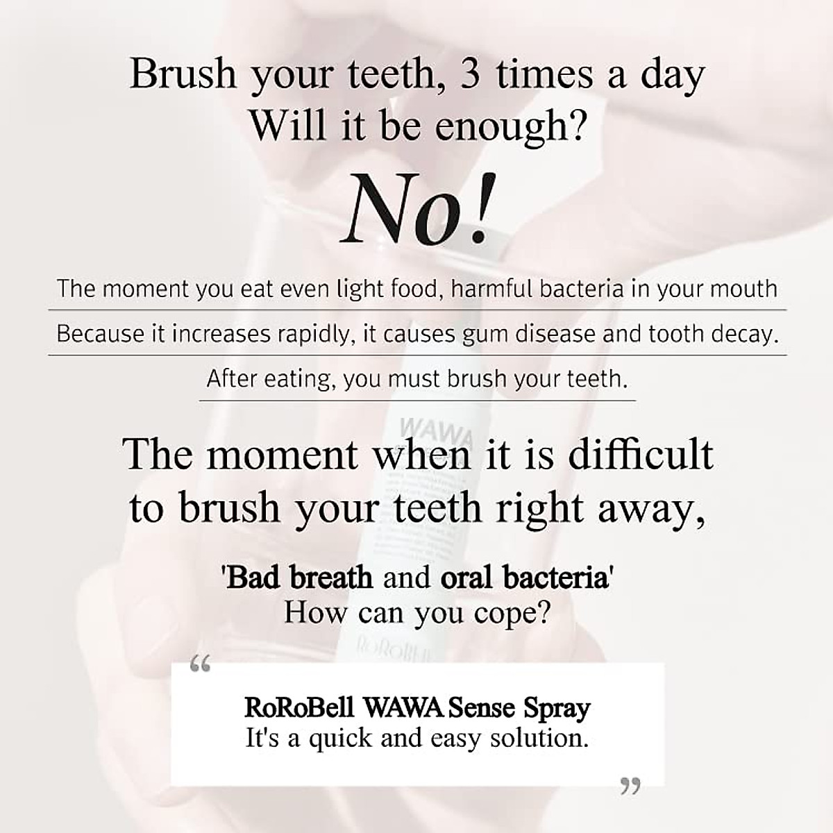 ROROBELL Wawa Sense Spray Oral Care Mouth Freshener Fights Bad Breath ((1/3 Fl Oz (Pack of 1)))