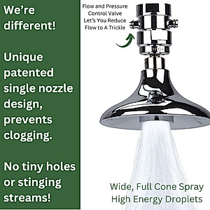 High Sierra Showerheads® - ‘Half Dome’ Solid Metal 1.8 GPM High Efficiency, Low-Flow Shower Head with Pressure and Flow Control Valve - Brushed Nickel