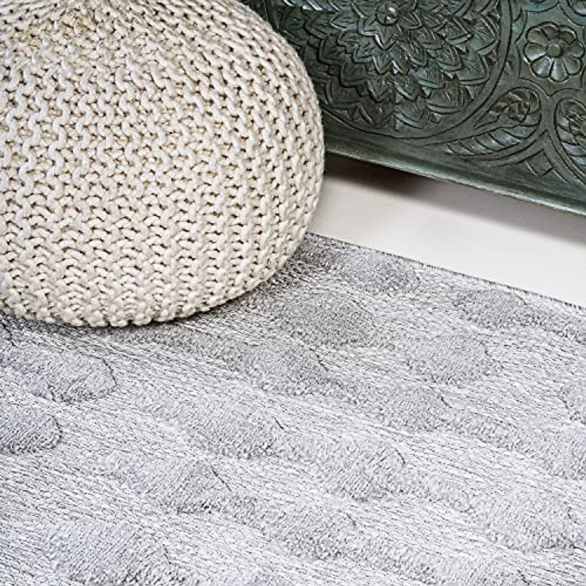 JONATHAN Y IBZ103C-3 Peralta Moroccan Diamond Indoor Outdoor Area-Rug Bohemian Geometric Easy-Cleaning Bedroom Kitchen Backyard Patio Porch Non Shedding, 3 X 5, Light Gray