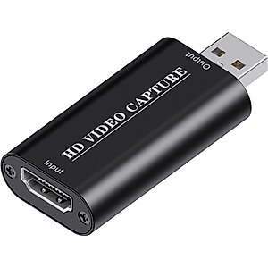 4K HDMI Video Capture Card, HDMI to USB 2.0 Capture Card, Cam Link Camera Capture Card, Video Game Capture Device, HD 1080P Video Recorder for Streaming, Broadcasting, Video Conference, Teaching