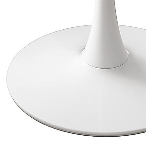 DKLGG 32" Modern Round Dining Table with Printed Marble Table Top, Metal Base Pedestal Table Tulip Table Kitchen Table for 2-4 Person for Small Space Home, End Table Leisure Coffee Table, Marble