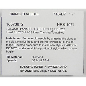 Pfanstiehl Phonograph Needle For Panasonic Technics EPS25CS EPS24CS SL5 SLBD22 P24 P28 SL-N5 SL-N15 AT3482P SL-V5 & Others