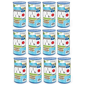 Intex Pool Easy Set Type A Replacement Filter Pump Cartridge (12 Pack) | 29000E
