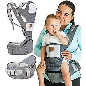 TICO GOODS Baby Carrier with Hip Seat- 6 in 1 Baby Carrier with Seat and Head Support, Baby Carrier Newborn to Toddler, Baby Carrier for Men, Baby Carrier Backpack, Kangaroo Baby Carrier 25-60 lbs