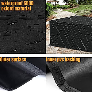 Bliifuu Patio Furniture Set Cover Waterproof, Extra Large 600D Oxford Heavy Duty Patio Table and Chair Covers for All Weathers, Durable for Large Outdoor Sectional Sofa Sets 128" L x 71" W x 28" H"