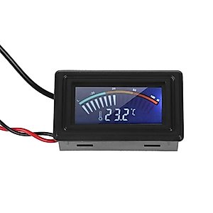Pointer Display Thermometer with Waterproof Probe, PC G1/4 Thread Water Cooling System Temperature Meter for Computer Laptop