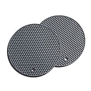 Gourmanity Cook 4 Pack, Silicone Trivet Set | Heat-Resistant Mats for Countertops | Grey Silicone Hot Pads for Kitchen | Non-Slip Silicone Trivets for Hot Pots & Pan