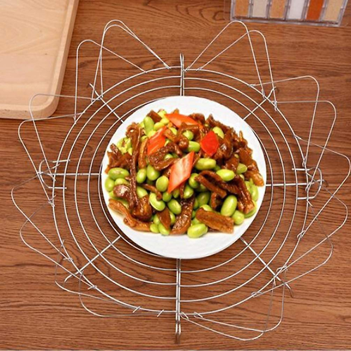 Hemoton 2Pcs Tempura Rack Semi-circular Kitchen Wok Fry Pan Pot For Fry Pan Drainer Rack For Tempura Fried Chicken (36cm Silver)