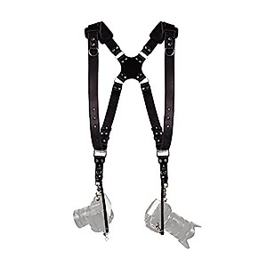 Camera Accessories Dual Harness Two Cameras -Shoulder Leather Strap - Multi Gear Double Camera Accessories DSLR/SLR ProInStyle strap by Coiro