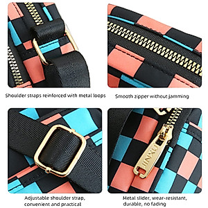 WYAQJLV Small Crossbody Cell Phone Purse for Women Girls Mini Messenger for Checkered Shoulder Bag Wallet (black and white plaid)