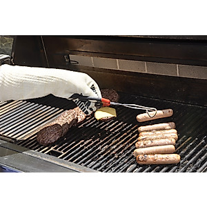 Nouvelle Legende Heat Resistant Oven Glove – Kevlar & Nomex Exterior, Added Silicone Grip, Cotton Lining Interior – Non-Slip Potholder Kitchen Cooking Mitt with Fingers – 13 Inches