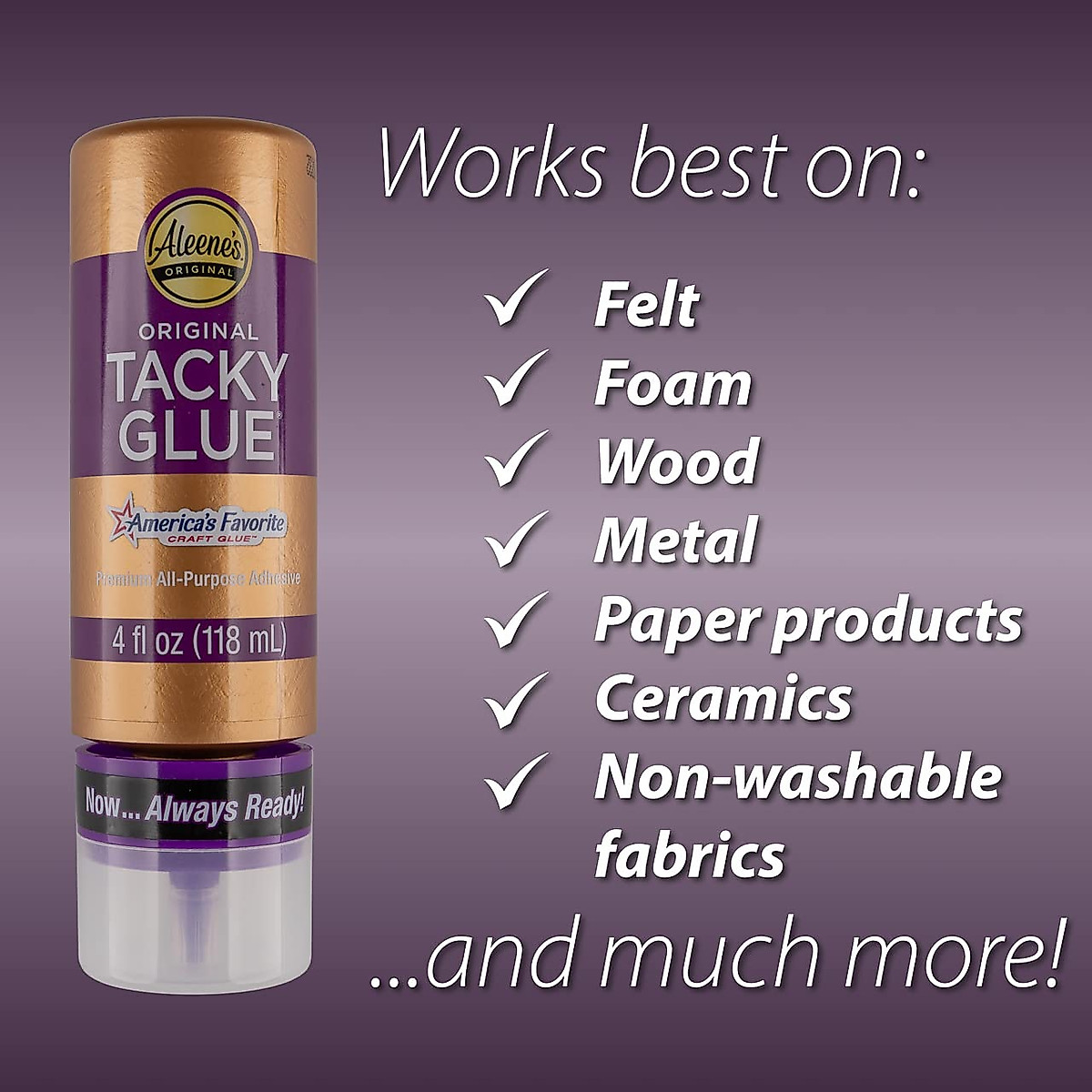 All Purpose Tacky Glue – Dries Clear– 4 OZ – 3 Pack