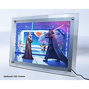 Star Wars – Obi Wan & Darth Vader – Obi Wan's Final Battle – Thomas Kinkade Studios – 14” x 10” Durable LightPix Everlasting Photo – Resistant to Tearing, Bending, Water and Fading – Officially Licensed Collectible – Frame Sold Separately