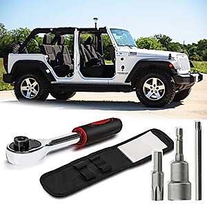 Hard Top Door Removal Torx Set Tool Kit Replace 82214166AB 68361574AB Compatible for Jeep Wrangler JL JK Gladiator Rubicon Sahara 2-4 Doors 2007-2021 Soft Top (Red)