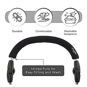 StrollAir Universal Handle Sleeve Cover, Grip Bar, Replacement, BOB, Bugaboo, Baby Jogger, Uppa Baby, Bumbleride, Black, 24"