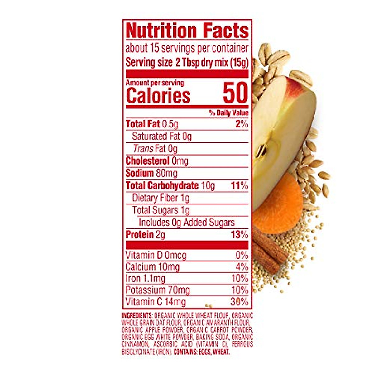 Happy Baby Organics Muffin Mix, Apple Carrot & Cinnamon, 8 Ounce Pouch (Pack of 1)