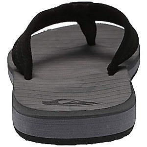 Quiksilver Men's Carver Suede 3 Point Flip Flop Athletic Sandal, Grey 1, 11