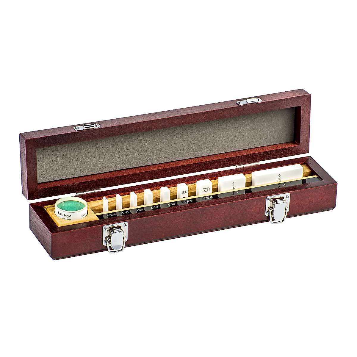 Mitutoyo Ceramic Rectangular Micrometer Inspection Gage Block Set with Optical Parallel, ASME Grade AS-1, 0.0625 - 2.0" Length (9 Blocks)