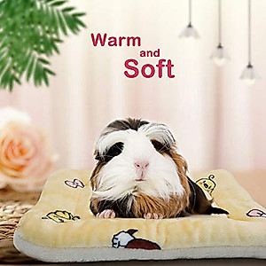 Rypet Small Animal Bed 2PCS - Rabbit Bed House Winter Warm Fleece Sleep Pad for Squirrel Hedgehog Bunny Chinchilla and Other Small Animals, Random Color