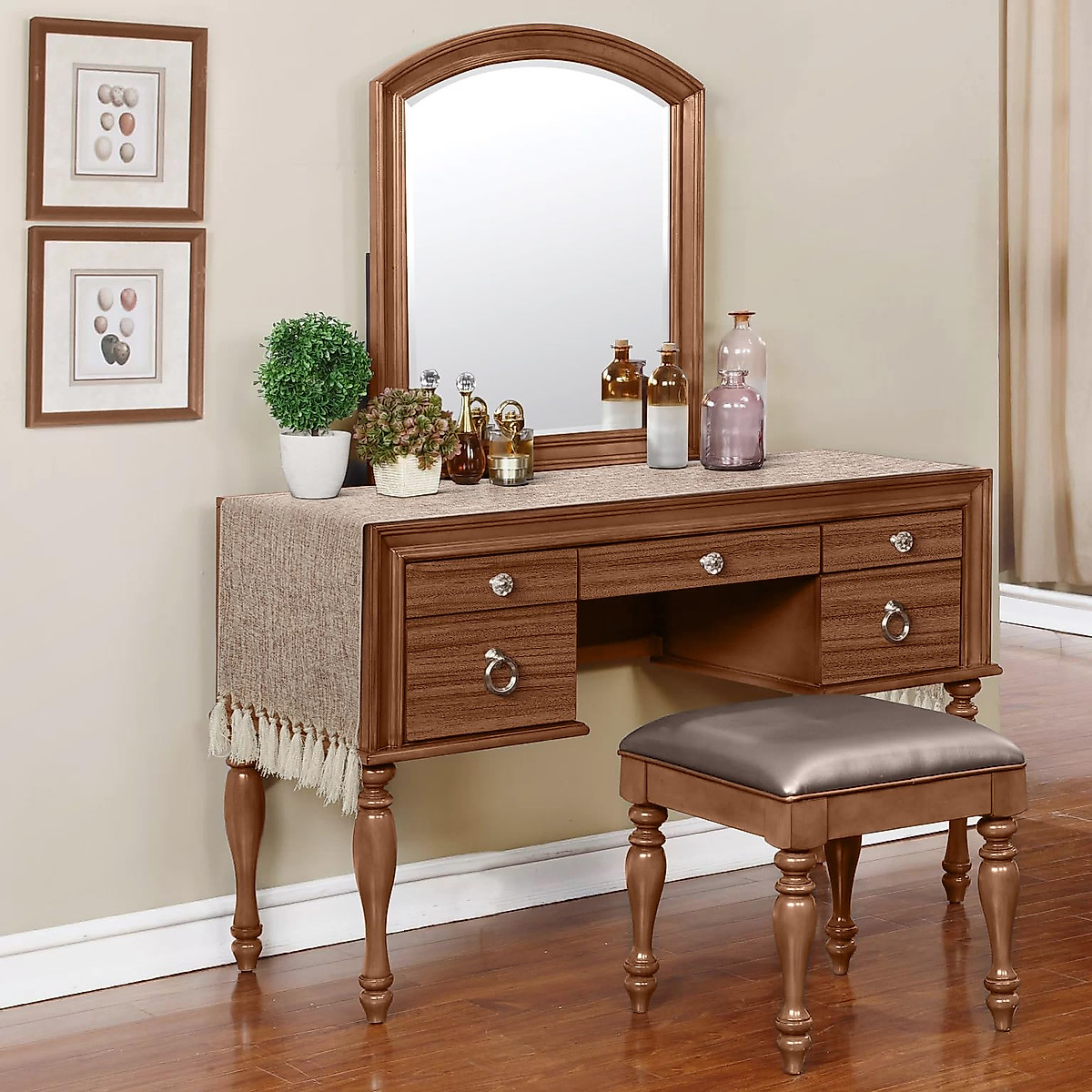 yuboo Boho Table Runner, Fall Rustic Farmhouse Dresser Runners Cover Top for Bedroom, Dining Table, Fall Table Decor, Bridal Shower, Burlap Linen Table Runner 72 inches Long (15x72 Tassels Included)