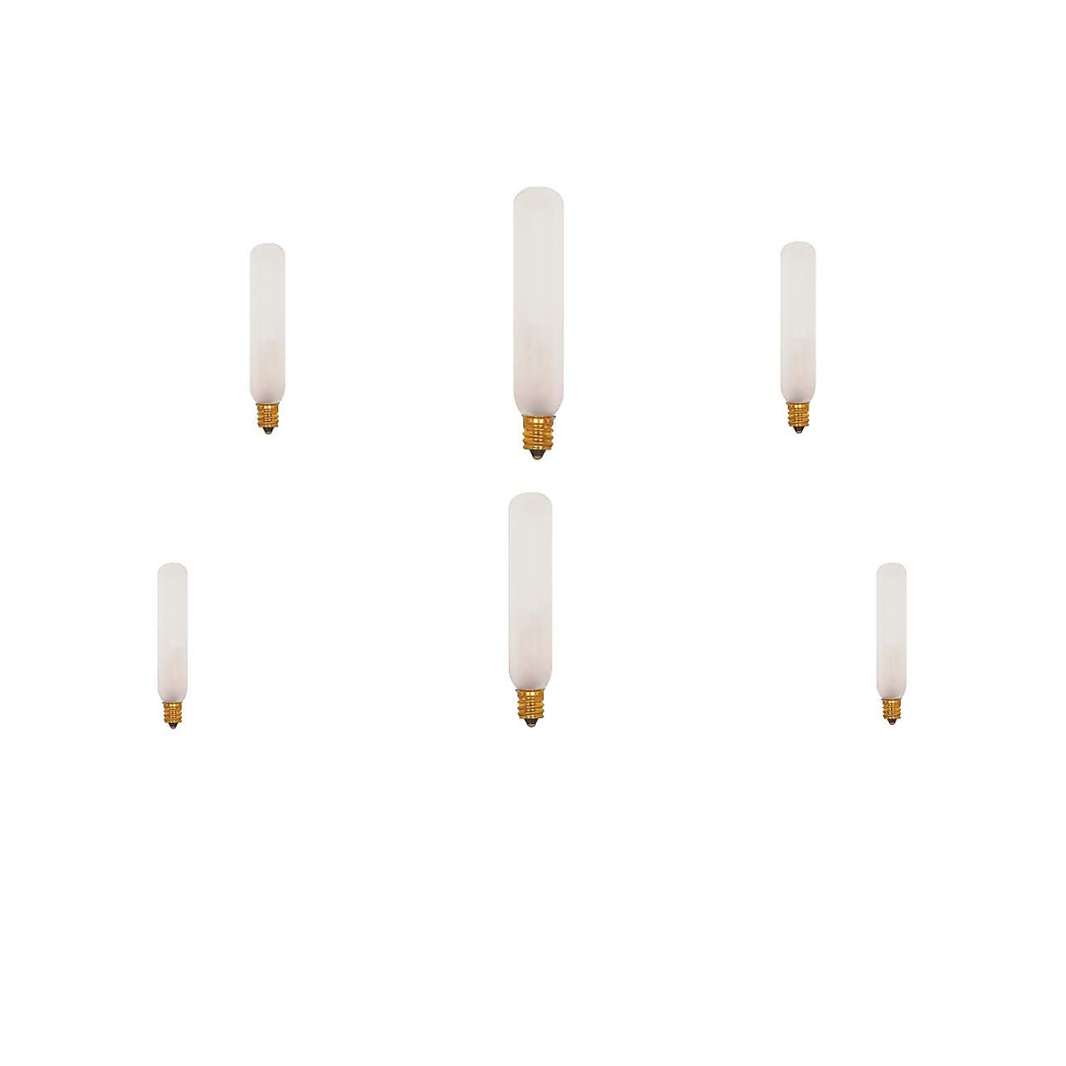 (6 Pack) Satco S3315 15W 120V T6 Frost E12 Candelabra Base Incandescent Light Bulb