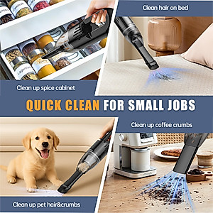 LIPUWS Mini Protable Car Vacuum Cordless,Handheld Vacuum for Quick Cleaning, Hand held vacuuming, Dust Buster Cordless Rechargeable for Car Home and Office