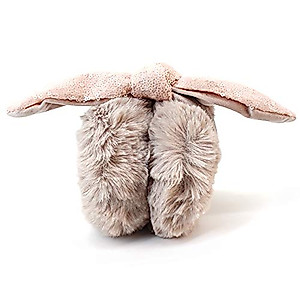 Felice Ann Women Sequins Bowknot Winter Warm Faux Fur Plush Earmuffs Foldable Ear Muffs Ear Warmers