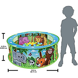 Sunny Days Entertainment Zoo Adventure Ball Pit with Play Balls – Indoor Pop Up Play Tent for Toddlers and Kids | Colorful Balls Included | Amazon Exclusive