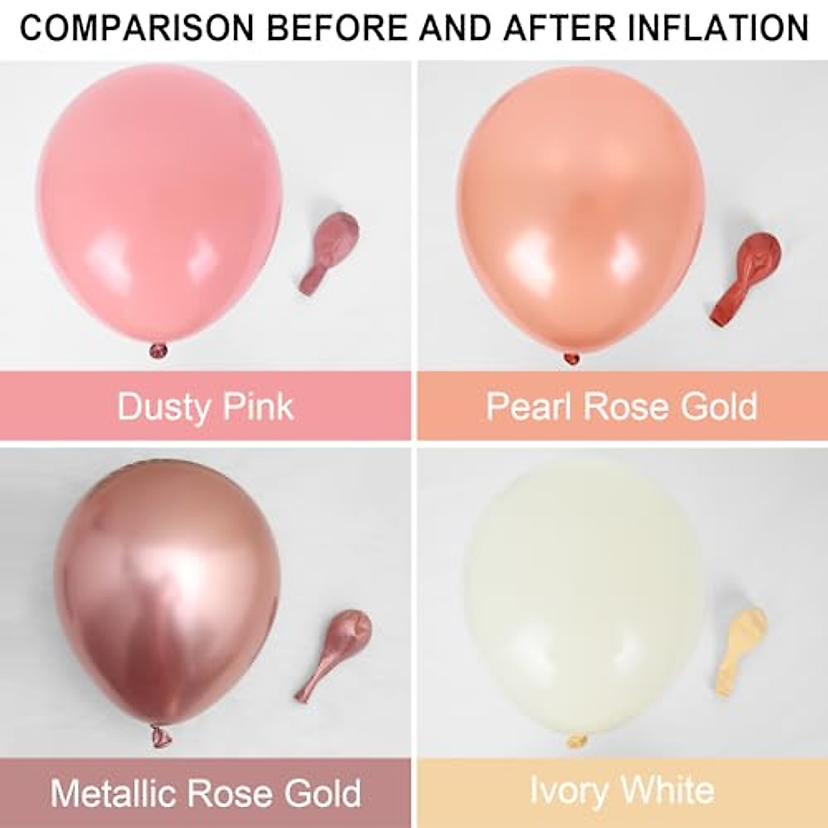 Dagelar Dusty Pink Boho Blush Balloons, Metallic Rose Gold Retro Pink Ivory White Balloons, Nude Cream White Balloons and Confetti Balloons for Bridal Baby Shower Girls Birthday Wedding Decor Supply