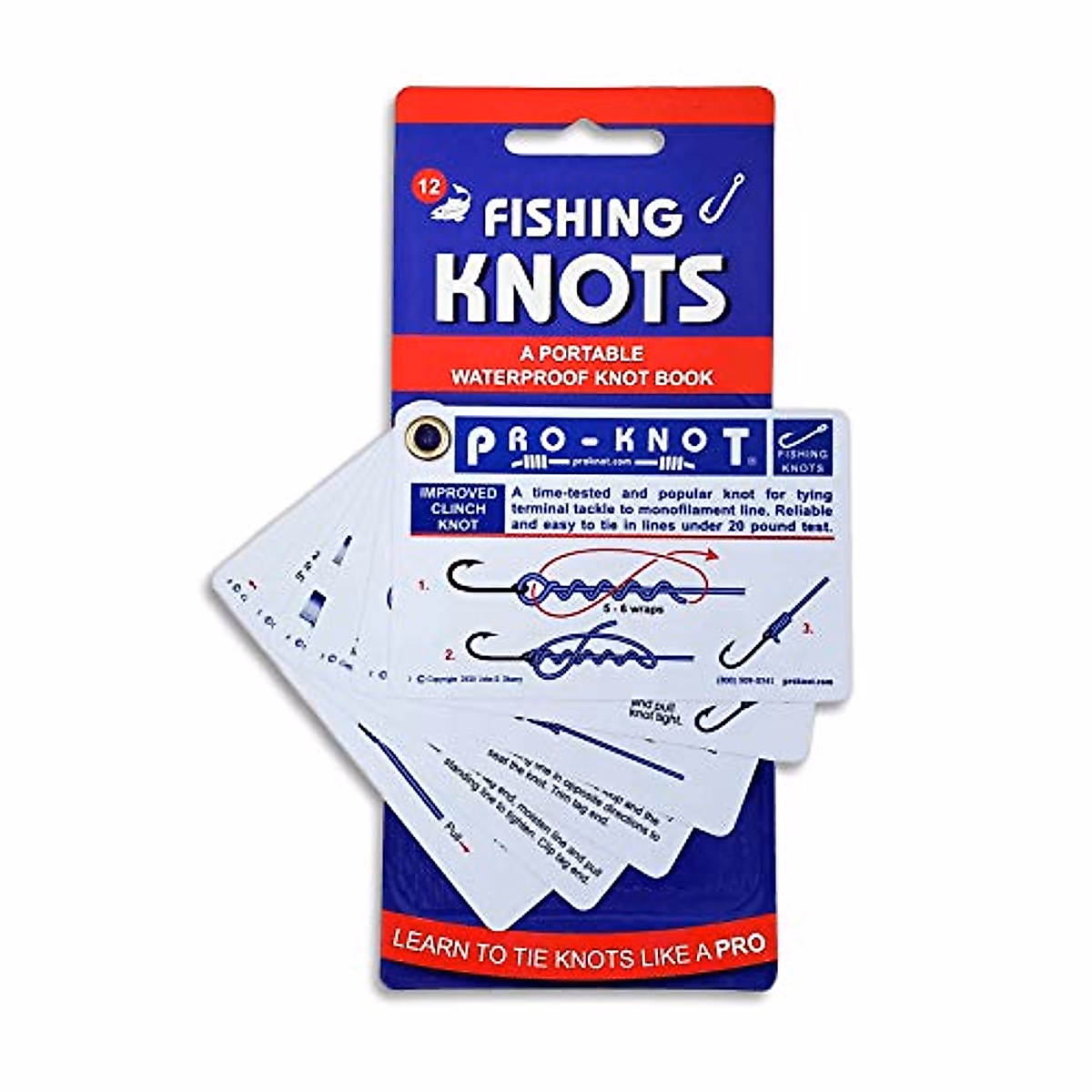 Pro-Knot Fishing Knots - Waterproof Knot Cards With 12 Best Fishing Knots | Easy To Follow Knot Tying Instructions | Fisherman Gift Idea