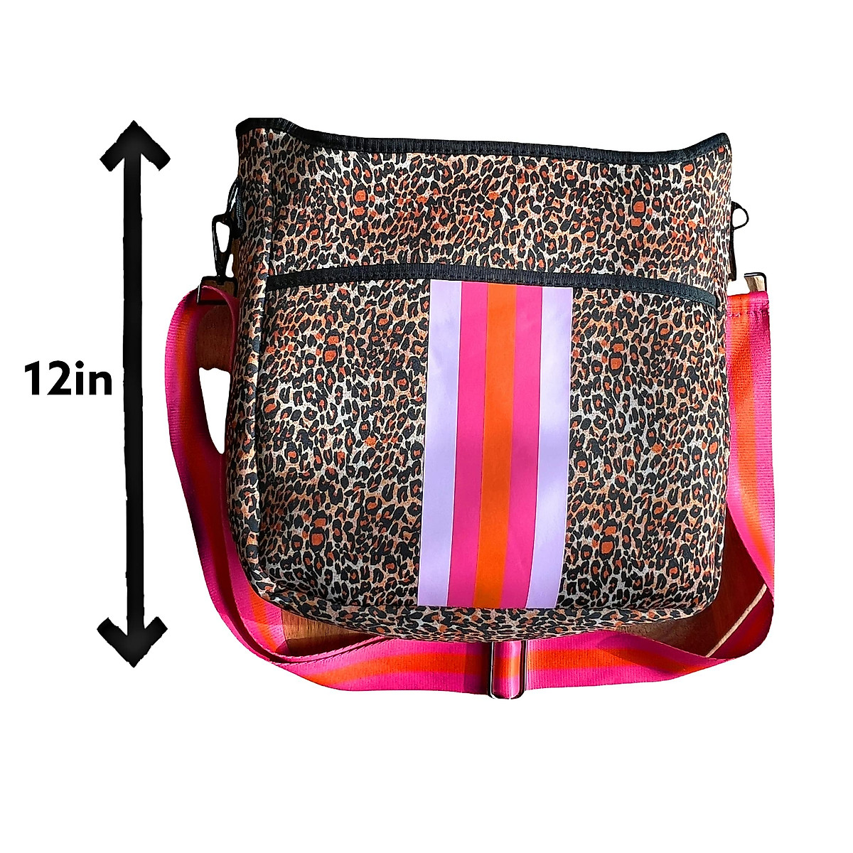 Crossbody Bag Neoprene Womens Purse, handbag Beach bag by GraceBeth (Pink Cheetah)
