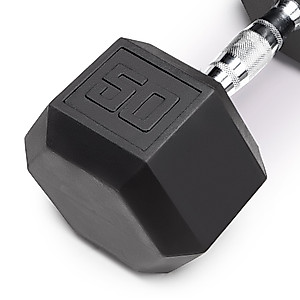 Marcy Rubber Hex dumbbell - 50 lb, sold as each