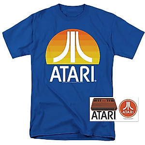 Popfunk Atari Video Game Retro Logo Vintage Gaming Console T Shirt & Stickers (XXX-Large) Blue