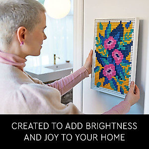 LEGO Art Floral Art 31207, 3in1 Flower Pictures, Wall Art Decoration Building Set, Arts and Crafts Kit, Creative DIY Activity, Beautiful Home Decor, Gift Idea for Adults, Men, and Women