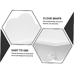 ARTIBETTER 1pc Shelf Blush Decor Wood Storage Shelves White Storage Shelves Wall Cloud Shelf for Nursery Floating Shelves Wooden White Storage Shelf Wall Mounted Shelves Finishing Shelf Fold