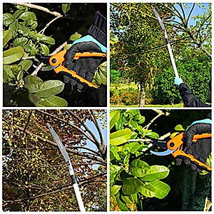 GARCARE Hedge Trimmers Cordless with Battery - Pole Hedge Trimmer with 20V 4.0Ah Li-Ion Battery & Quick Charger, 450mm Laser Cut Blade, 2.5M Pruning Saw & Garden Shears Included