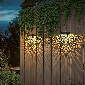 EKQ Solar Fence Lights 6 Pack Solar Deck Lights Outdoor Waterproof LED Solar Powered Step Lights Wall Lights Outdoor Decorations Warm Yellow Light Decorative Lighting for Garden, Front Door, Backyard