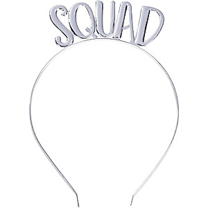 Juvale Bride and Squad Headbands, 5-Pack Bachelorette Tiara Acccessory for Bridal Party