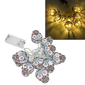 Yivibe Halloween String Lamp, Flexible Battery Operated Lightweight LED String Light for Courtyard for Garden for Home