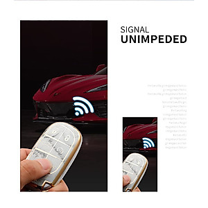 ontto 5-Button Soft TPU Key Fob Cover Fit for Jeep Grand Cherokee Renegade Chrysler 200 300 Dodge RAM Durango Challenger Journey Pink