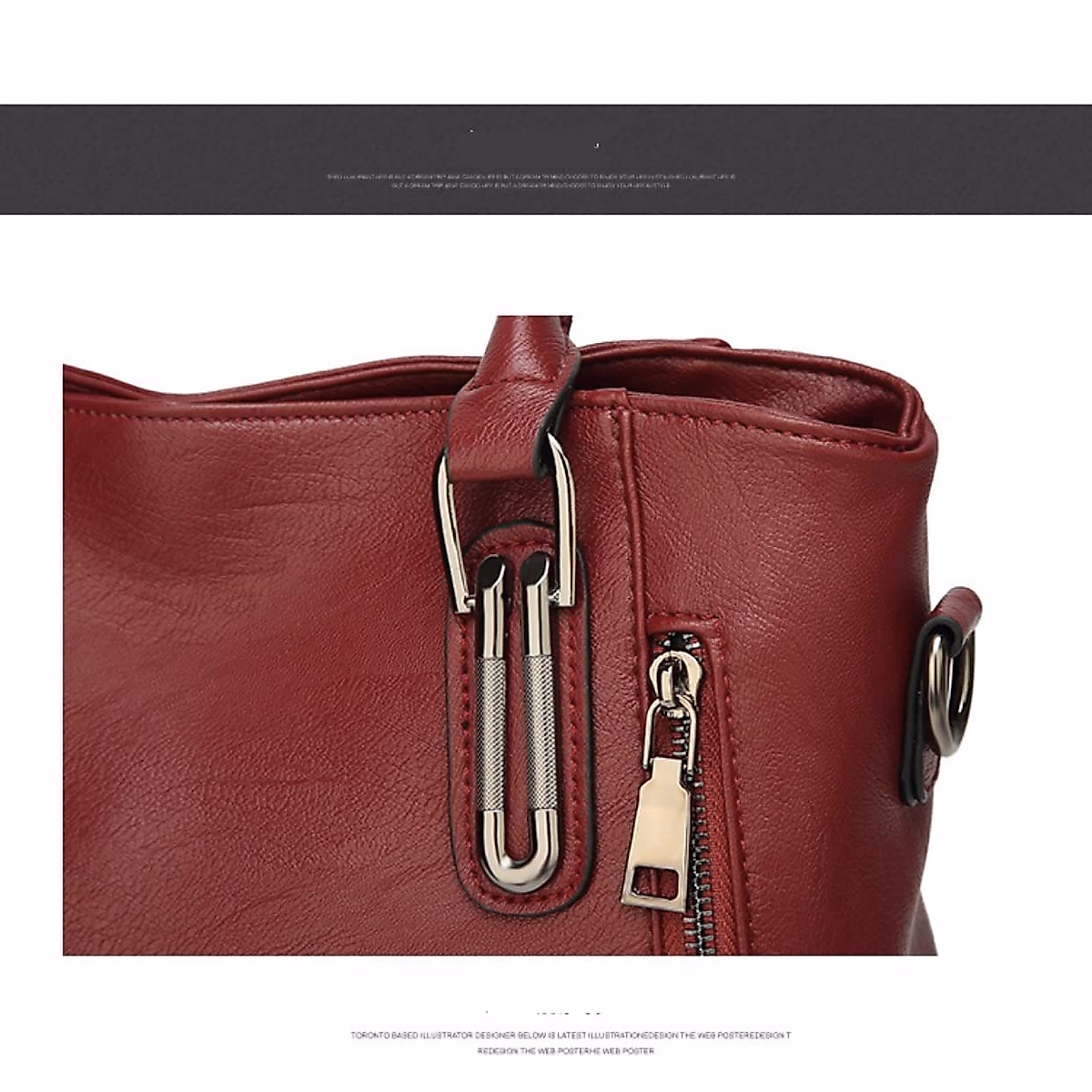 Women's Handbag Tote Bag Large Capacity Women's Shoulder Bag Crossbody Bag (Wine Red)