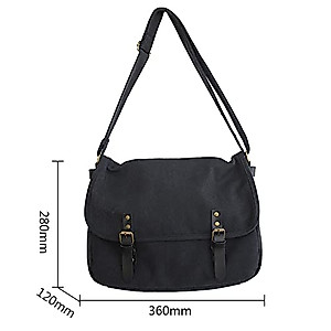 Canvas Messenger Bag Denim Shoulder Bag Hobo Tote Bag Casual Retro Crossbody Bag Large Capacity for Women and Men