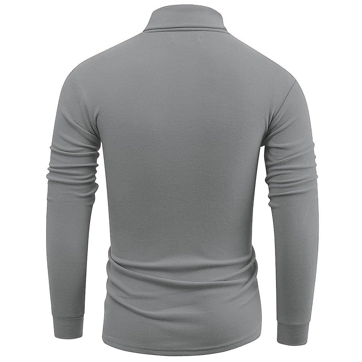 jonivey Mens Fleece Turtleneck Long Sleeve Casual Shirts Soft Knitted Warm Under Layers Thermal Pullover Tops (Pure Grey,M)