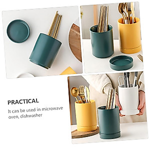 Luxshiny Kitchen Storage 1 Set Chopstick Holder Ceramics Counter Spoon Stand