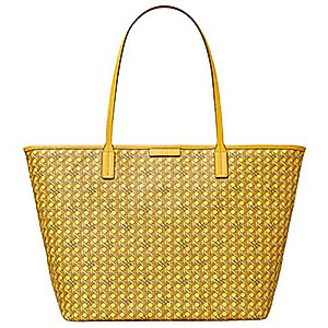 Tory Burch Women's Women's Ever-Ready Tote Canvas Coated Large Sunset Glow Yellow