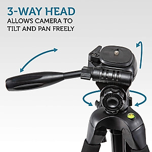 Polaroid 57-Inch Photo/Video Tripod with Deluxe Tripod Carrying Case for Digital Cameras and Camcorders