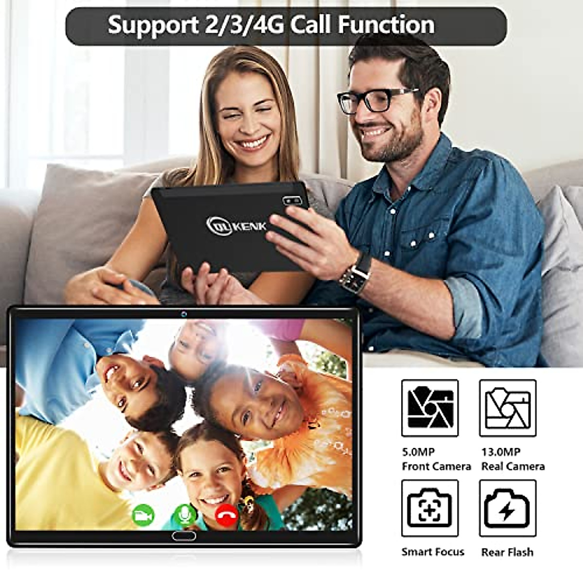 2023 Newest Android 11.0 Tablet, 2 in 1 Tablet 10.1 Inch, 4G Cellular Tablet with Keyboard, 64GB ROM + 4GB RAM, Octa-Core Processor, 2 Sim Slot, 13MP Camera, GPS/ WIFI/ Bluetooth/ Mouse/ Stylus(Black)