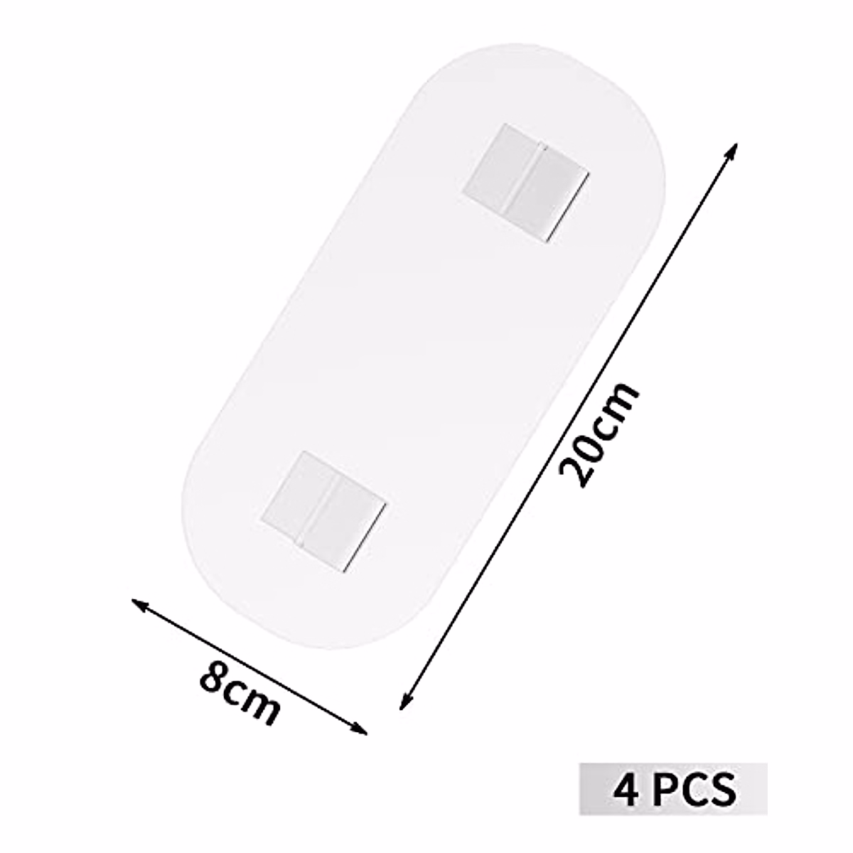 SWTYMIKI 4 Pack U Shape Adhesive Hooks Replacement, Strong Sticker Hooks for Hanging Bathroom Shower Caddy Shelf, 20cm