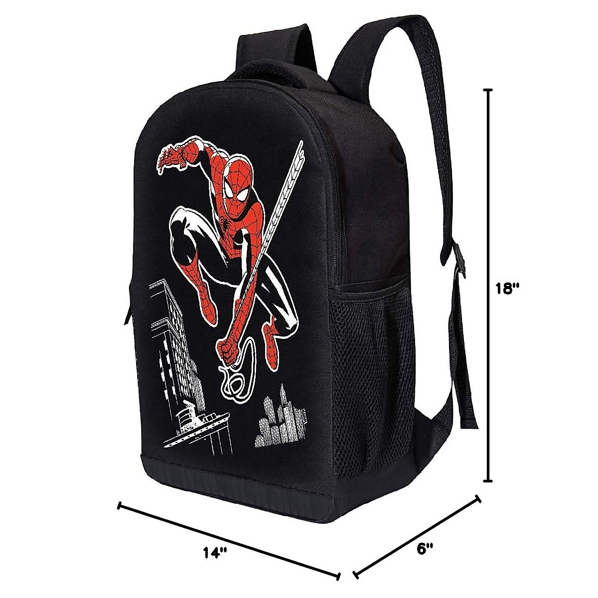 MARVEL COMICS CLASSIC AVENGERS BACKPACK - MARVEL BLACK AVENGERS 18 INCH AIR MESH PADDED BAG (Avengers - Michael Cho Spiderman)
